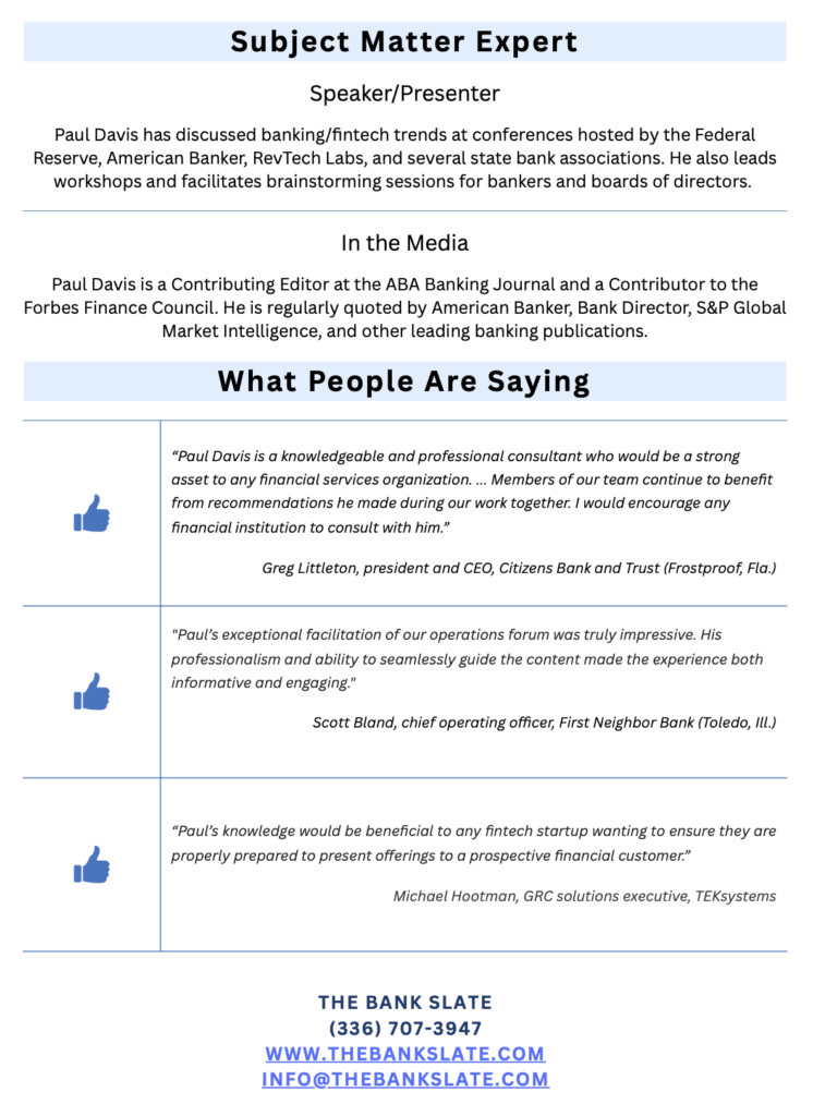 Consulting Services – The Bank Slate